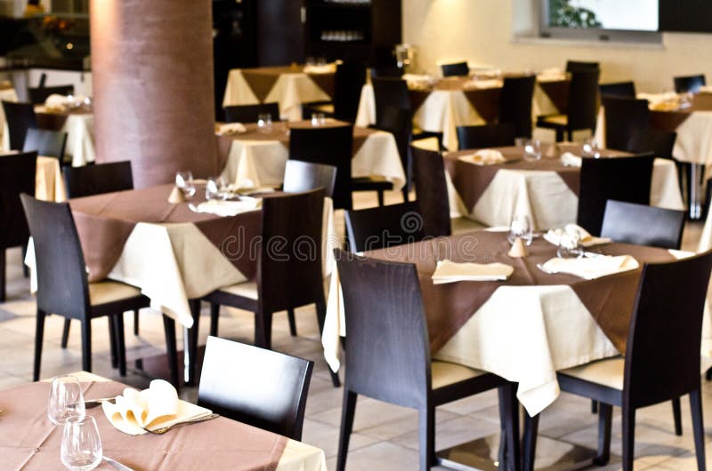 Tables at the restaurant stock photo. Image of glass - 103034048