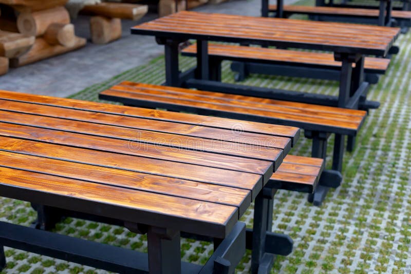 Tables with Benches Outside Stock Photo - Image of seat, seats: 260467152