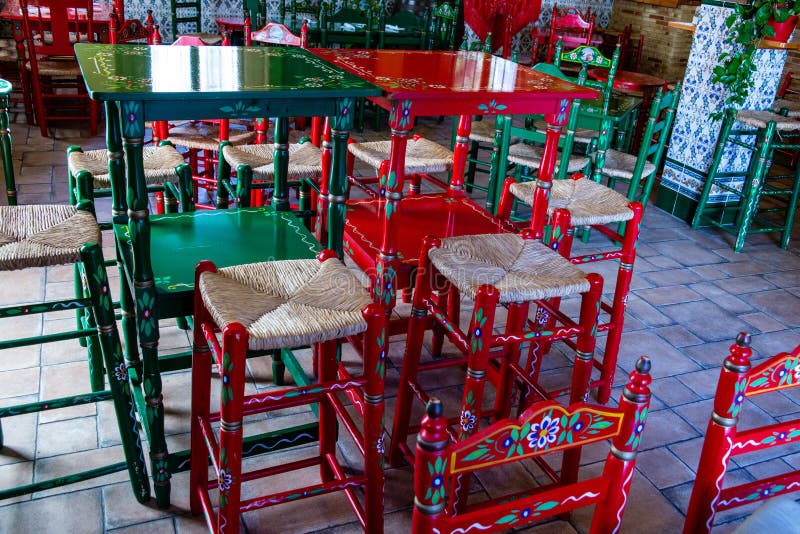 Tables and chairs stock photo. Image of cushion, hand - 164064936