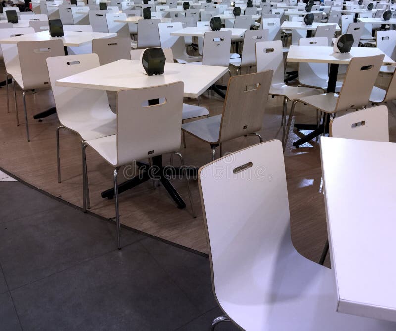 Tables and Chairs Line Up stock image. Image of cafeteria - 101432027