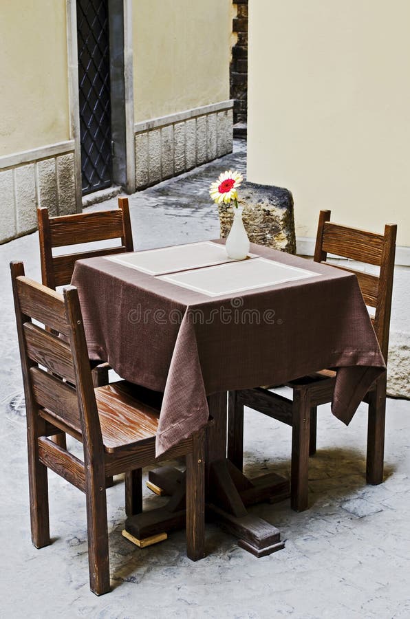 Tables and chairs outdoor stock image. Image of service - 31712567