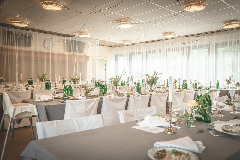 Tables and Chairs Ready for a Wedding Reception and Dinner.. Stock ...