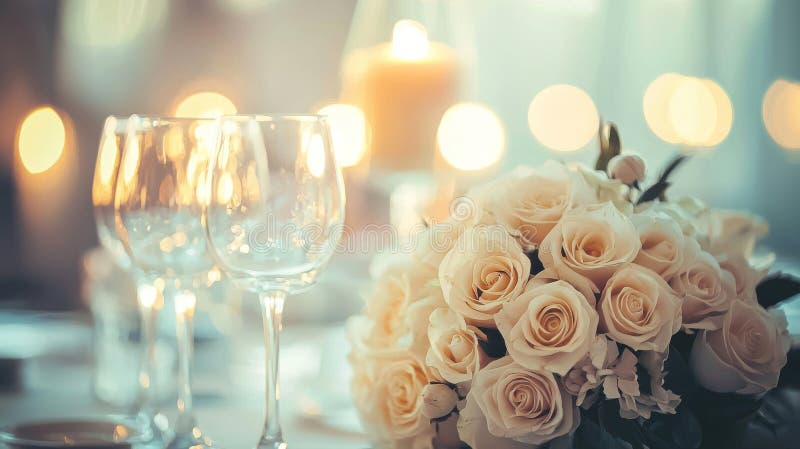 Tables at a High-end Wedding Restaurant Were Decorated with Flowers ...