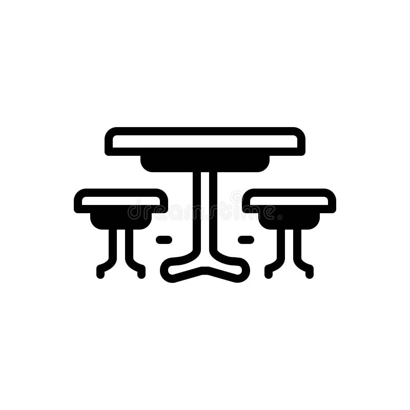 Black Solid Icon for Tables, Dinner Table and Furniture Stock Vector ...