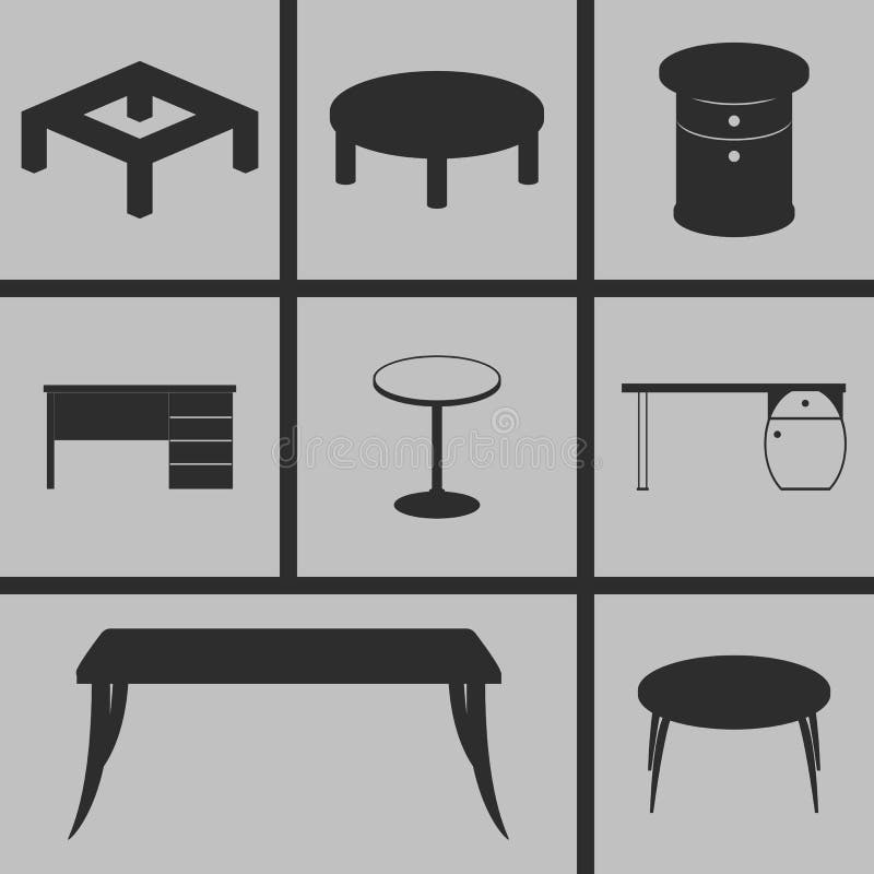 Tables icons stock illustration. Illustration of kitchen - 49230052