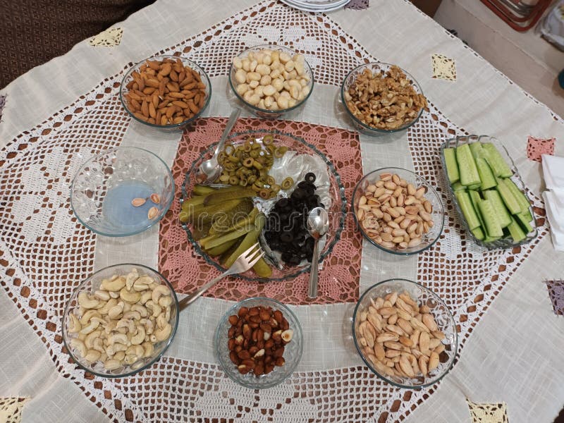 Tables of Nuts stock image. Image of textile, cuisine - 266375801