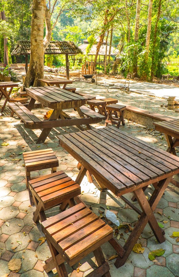 Tables in a park stock image. Image of grilled, fresh - 55453945