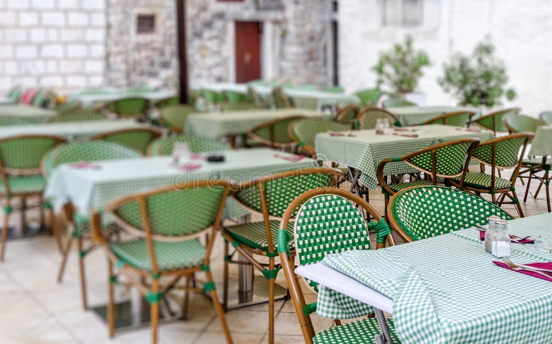 Tables in the Restaurant in the Open Air. Stock Image - Image of ...