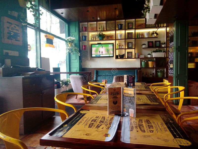 Tables in restaurant editorial stock image. Image of restaurant - 95056999