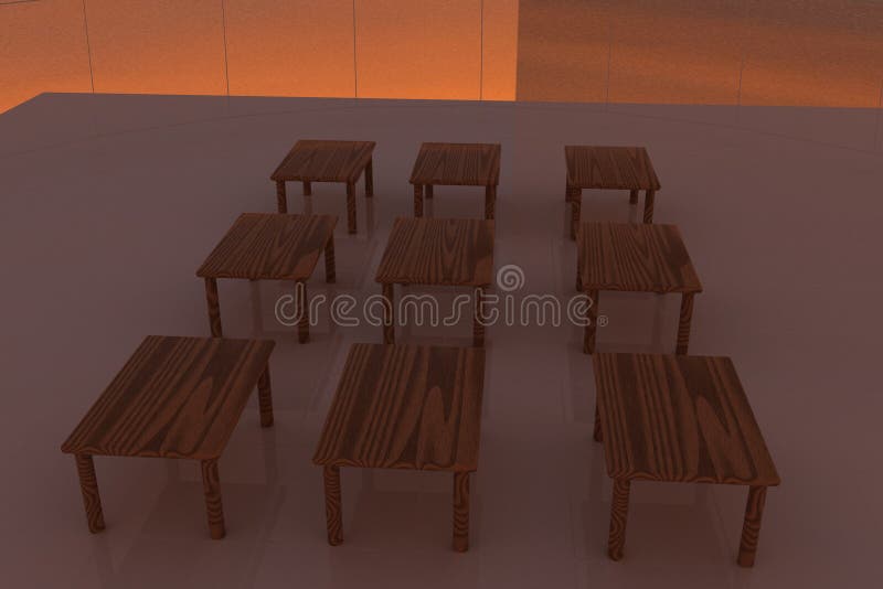 Tables in a room stock illustration. Illustration of house - 100555357