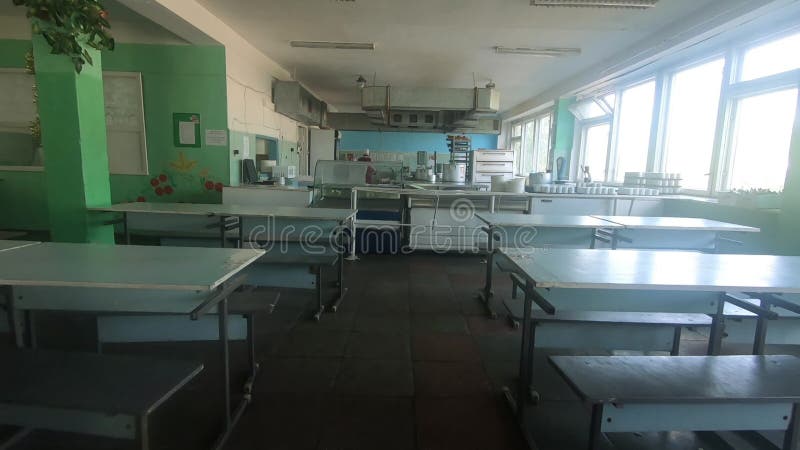 Tables in the Russian School Cafeteria. Stock Footage - Video of ...