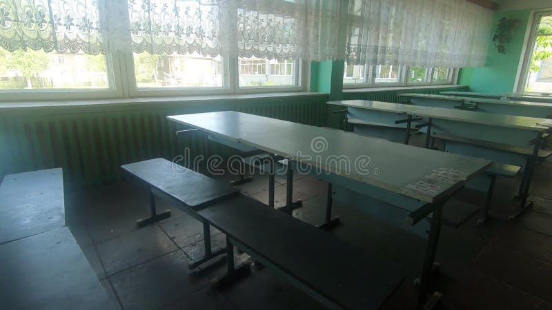 Tables in the Russian School Cafeteria. Stock Footage - Video of ...