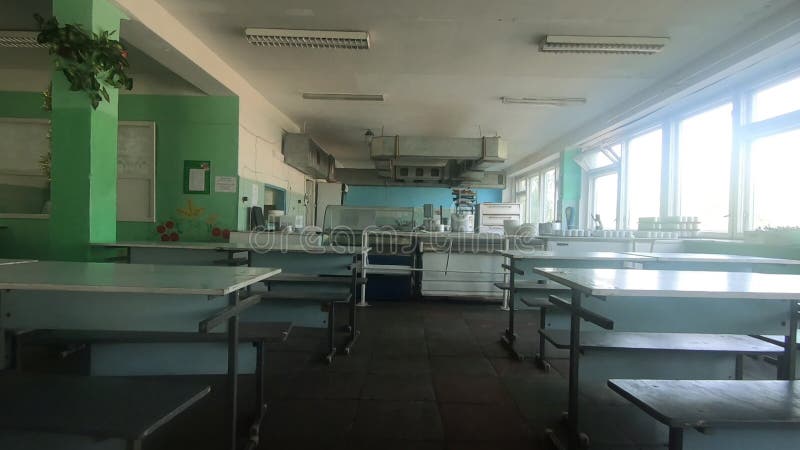 Tables in the Russian School Cafeteria. Stock Footage - Video of ...
