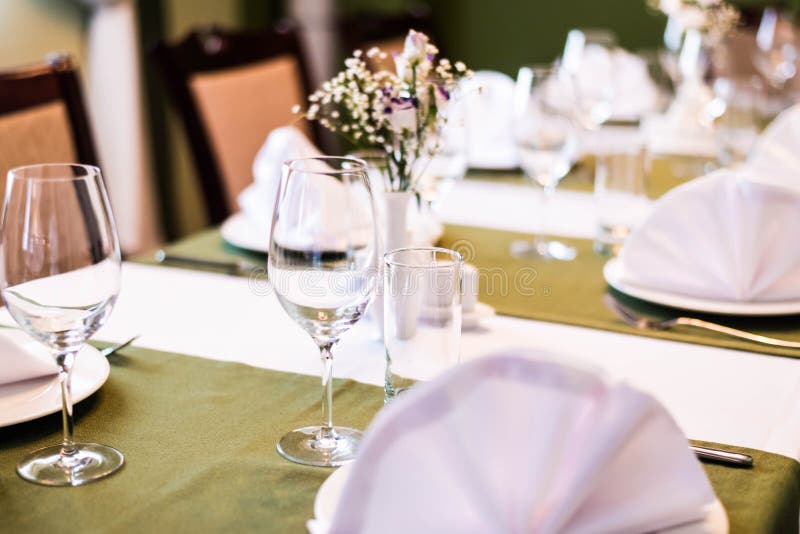 Tables Set for an Event, Catering Table Set Stock Image - Image of ...