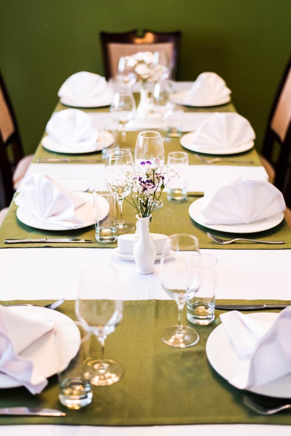 Tables Set for an Event, Catering Table Set Stock Image - Image of ...