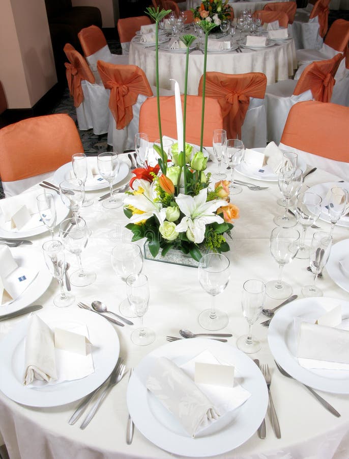 Tables Set for an Event Party Stock Image - Image of decoration ...