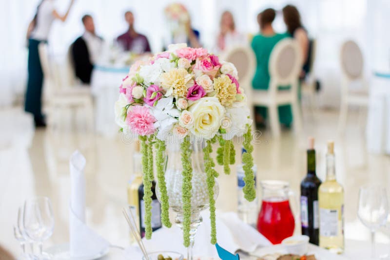 Tables Set for an Event Party or Wedding Reception. Wedding Dinner ...