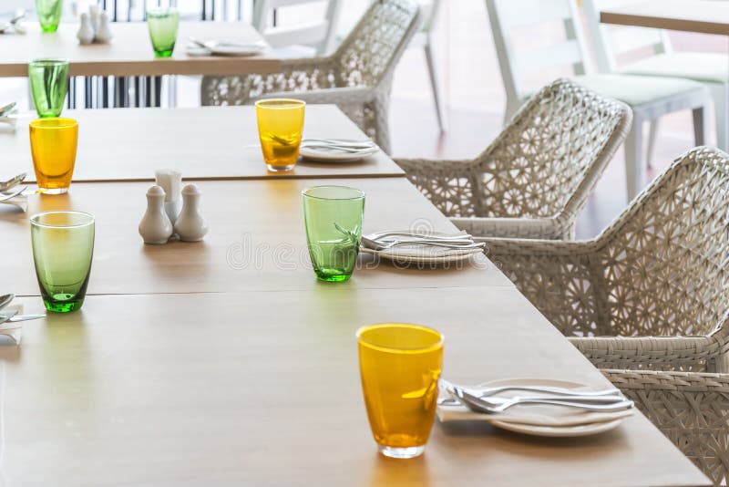 Tables set for meal stock photo. Image of dinner, cafe - 55170948