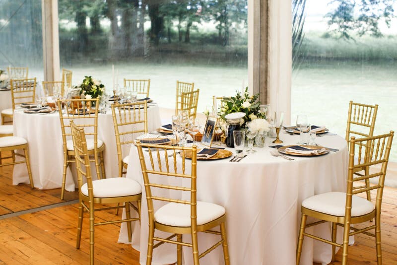 Tables Sets for Wedding or Another Catered Event Dinner Stock Image ...