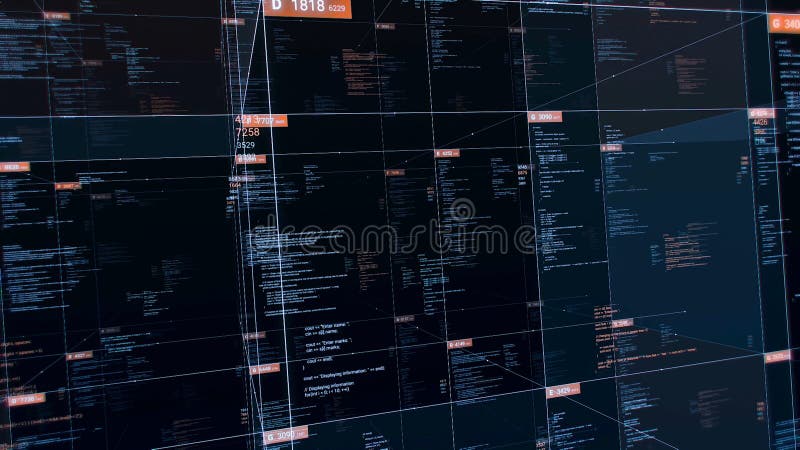 Tables With Source Codes On Black Background Animation Stock Image Image Of Network Html 6580