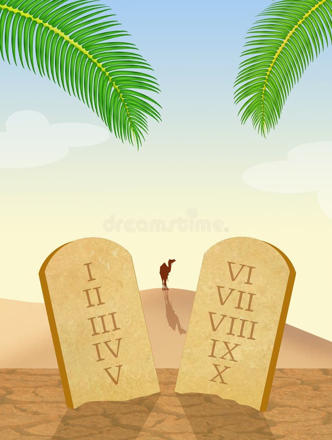 Tables of the Ten Commandments Stock Illustration - Illustration of ...