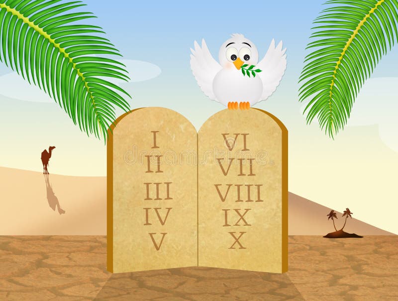 Tables of the Ten Commandments Stock Illustration - Illustration of ...