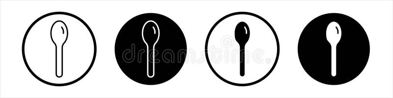 Tablespoon Thin Line Vector Icon Set Stock Illustration - Illustration ...