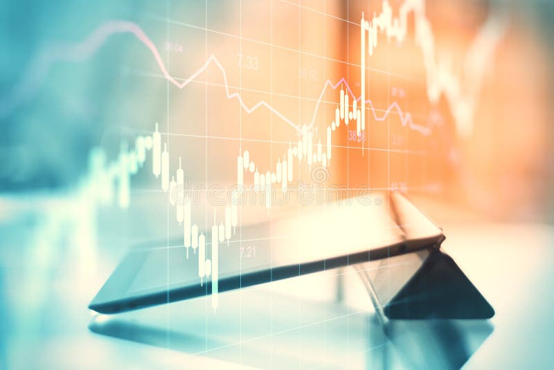 Tablet with Abstract Forex Chart Stock Photo - Image of computer ...