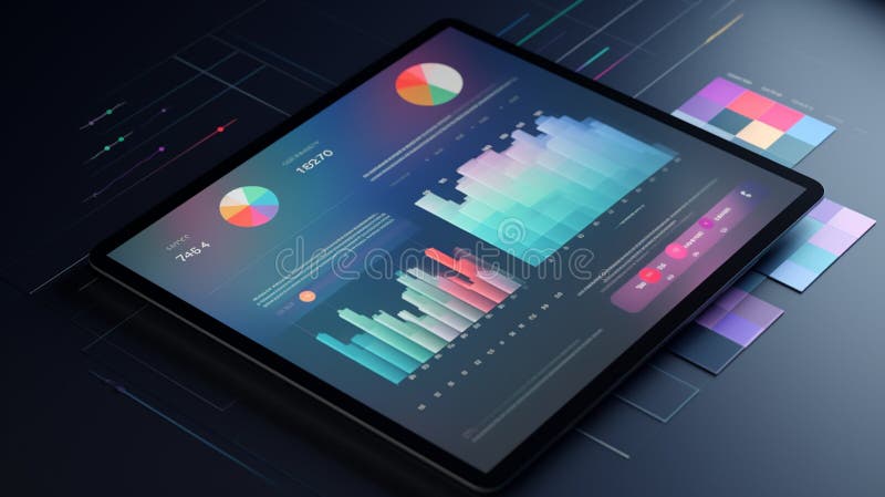 Tablet in Abstract Style in Trending Color Palette with Generative AI ...