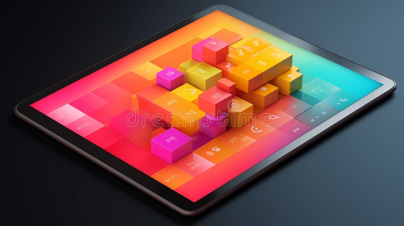 Tablet in Abstract Style in Trending Color Palette with Generative AI ...