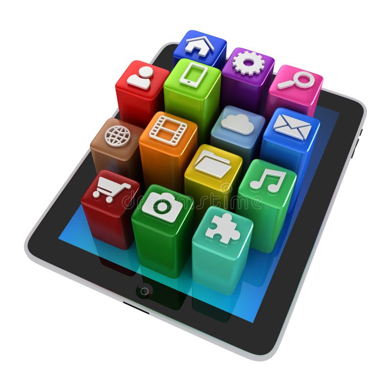 Tablet App Icons - Isolated Stock Illustration - Illustration of ...