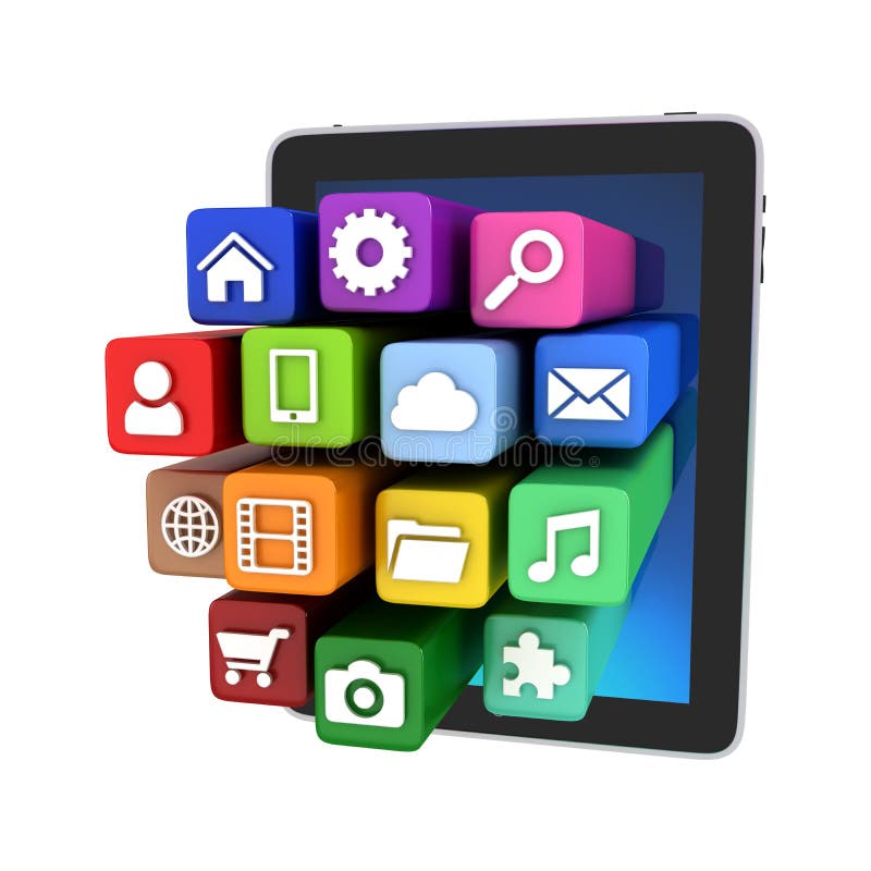 Tablet App Icons - Isolated Stock Illustration - Illustration of ...