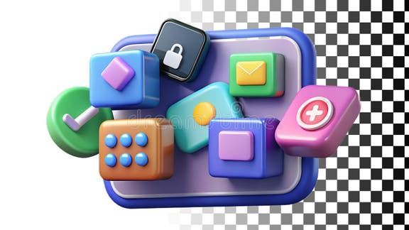 Tablet with App Icons, Mobile Technology Interface Png Transparent ...