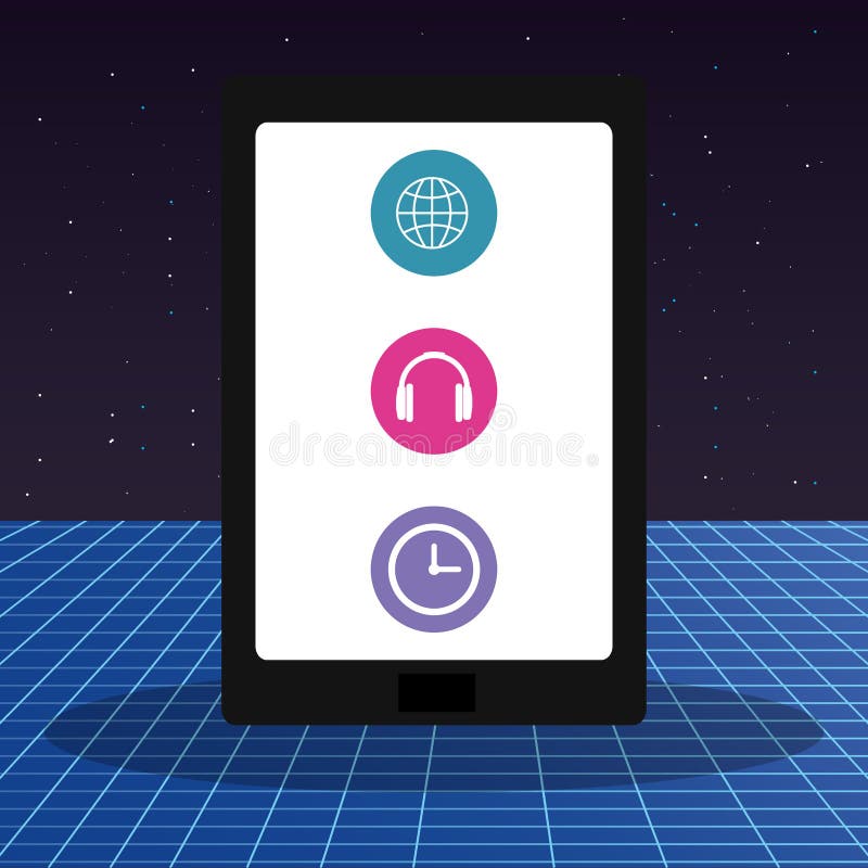 Tablet with Applications Menu Stock Vector - Illustration of multi ...