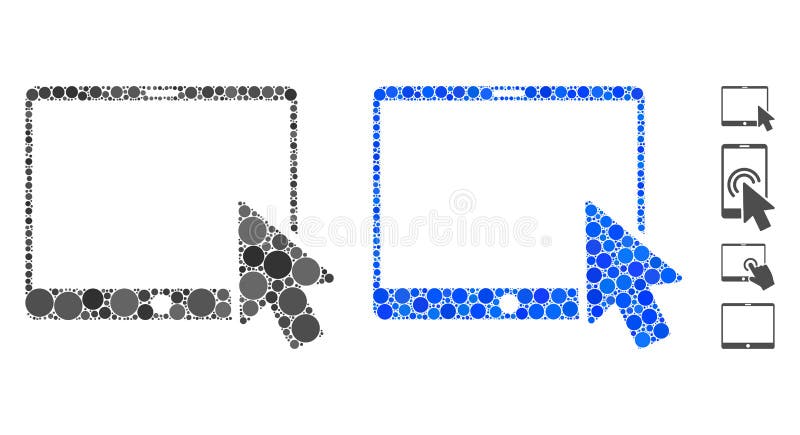 Tablet Arrow Pointer Composition Icon of Round Dots Stock Illustration ...