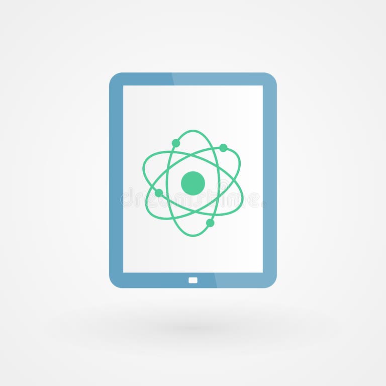 Tablet and Atom Icon. Concept of Science. Vector Illustration, Flat ...