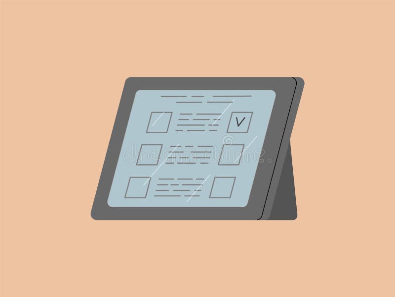 Tablet with a Ballot. Remote Elections. Online Voting. Vector Isolated ...
