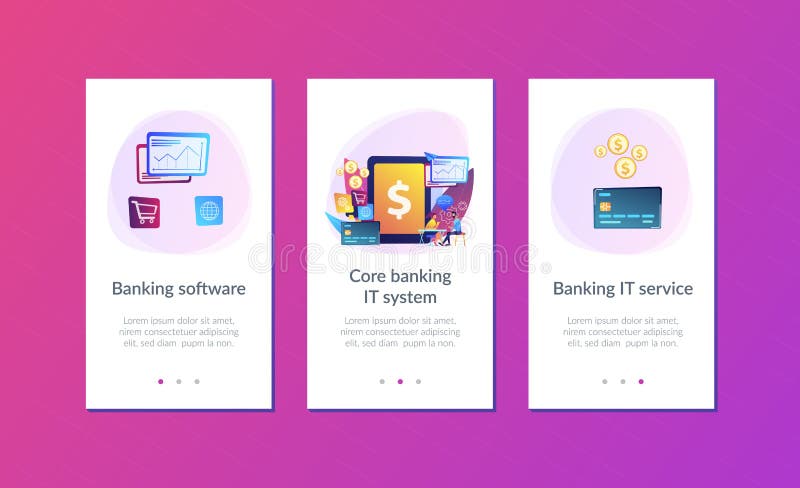 Core Banking it System App Interface Template. Stock Vector ...