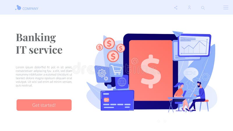 Core Banking it System Concept Landing Page. Stock Vector ...