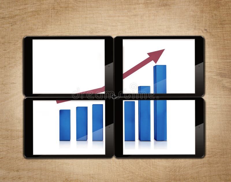 Tablet with bar chart stock image. Image of mobile, communications ...