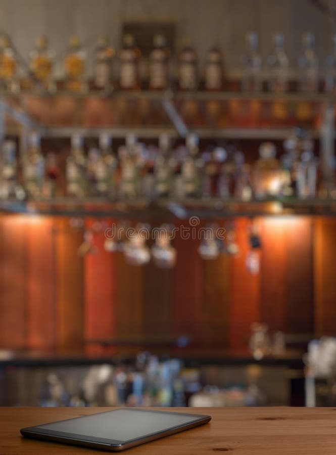 Modern Tablet, Bar in a Club Stock Image - Image of tablet, counter ...
