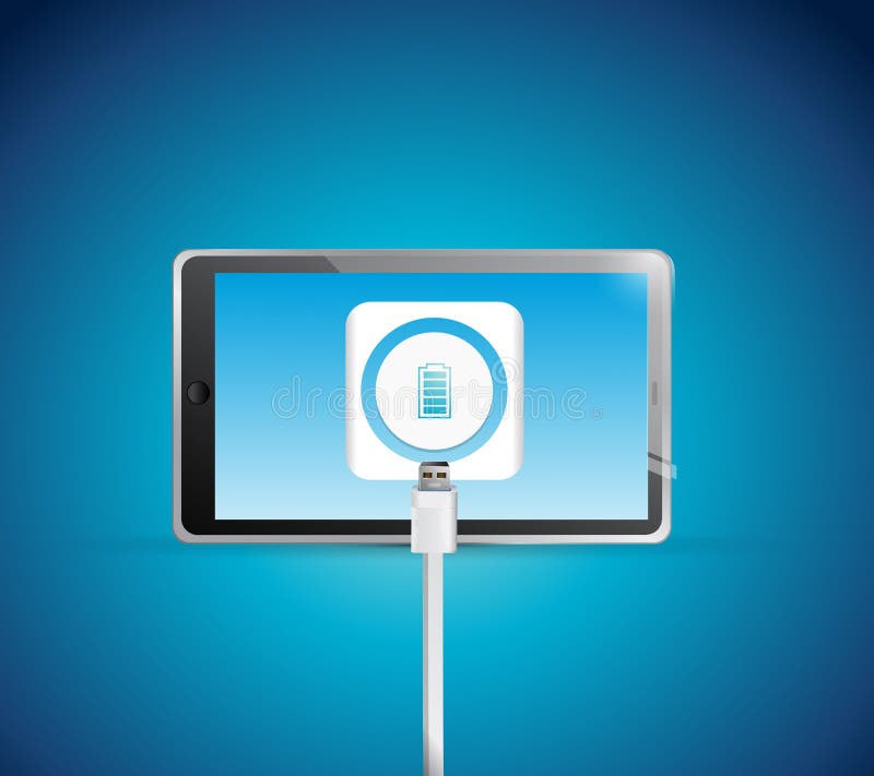 Tablet Battery Recharge Illustration Design Stock Illustration ...