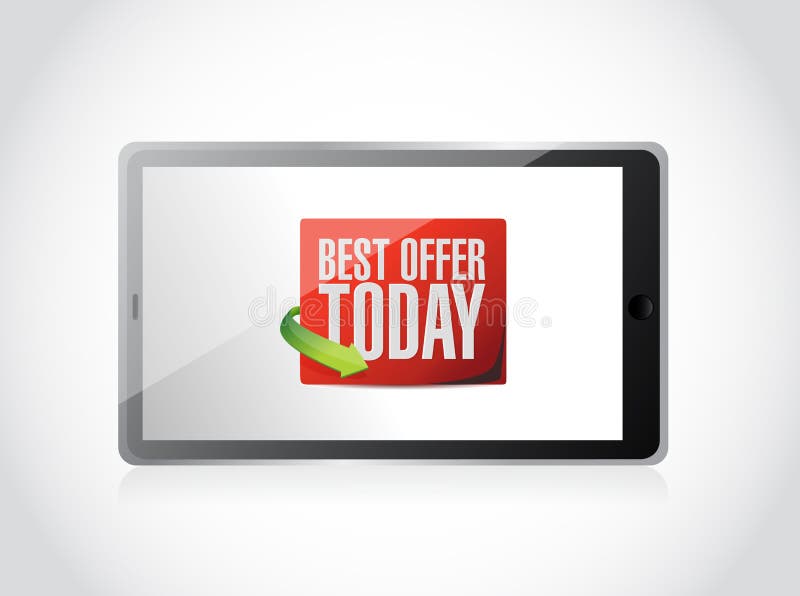 Tablet Best Offer Today Sign Illustration Stock Illustration ...