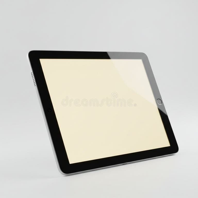 A Tablet with a Black Frame and a Blank Screen is Angled Slightly To ...