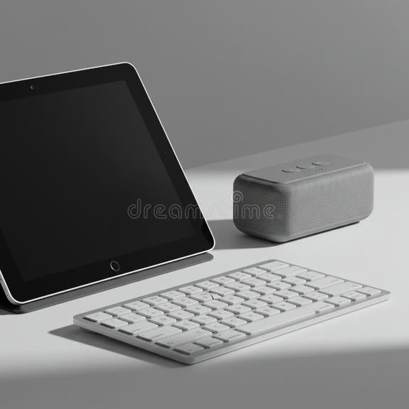 A Tablet with a Black Screen is Propped Up on Its Side Next To a ...