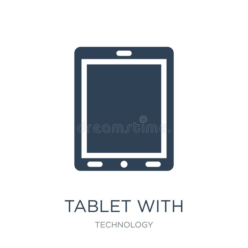 Tablet with Blank Screen Icon in Trendy Design Style. Tablet with Blank ...