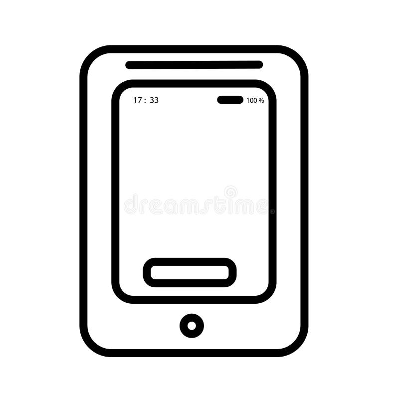 Tablet with Blank Screen Icon Vector Sign and Symbol Isolated on White ...