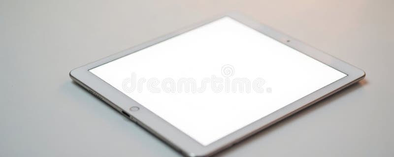 Tablet with Blank White Screen on Neutral Background, Computer, Blank ...