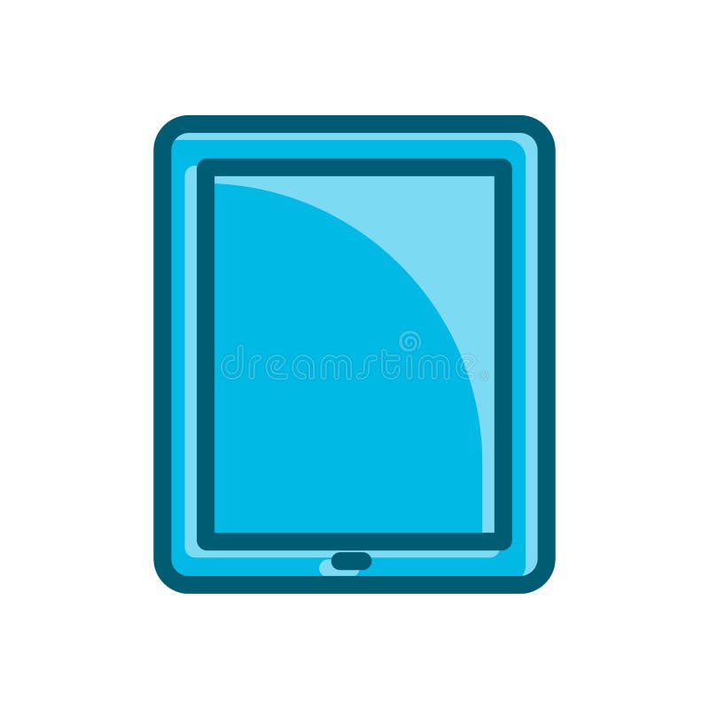 Tablet Blue Icon Vector Illustration Isolated on White Background Stock ...