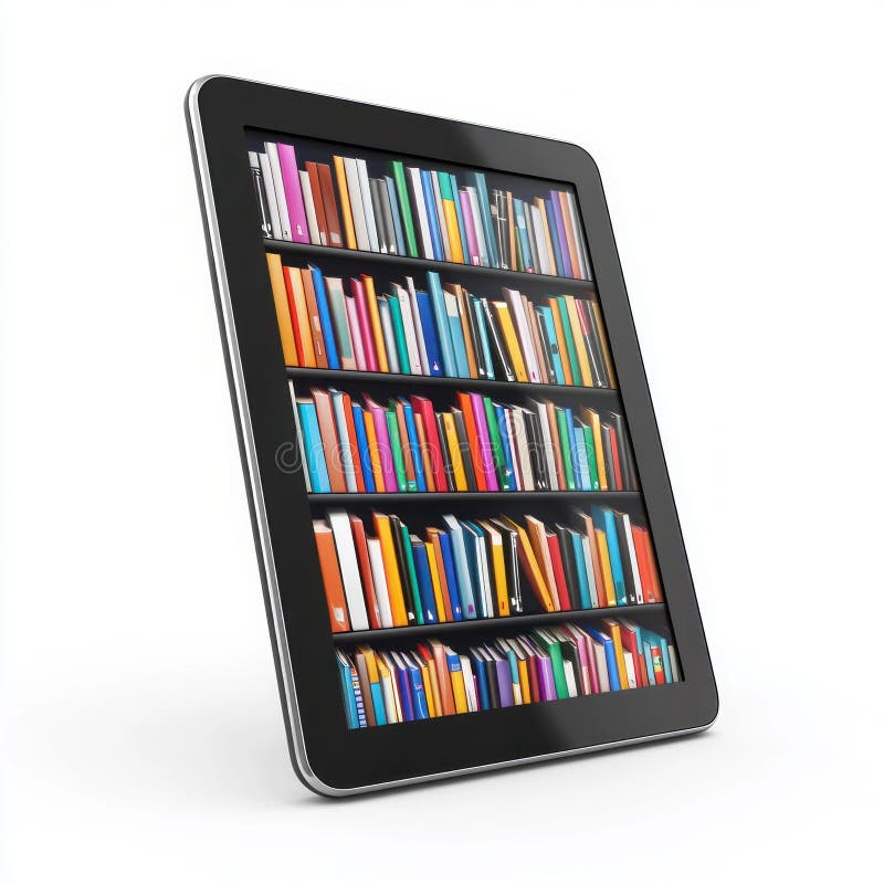 Tablet Bookcase Display stock photo. Image of technology - 367256234